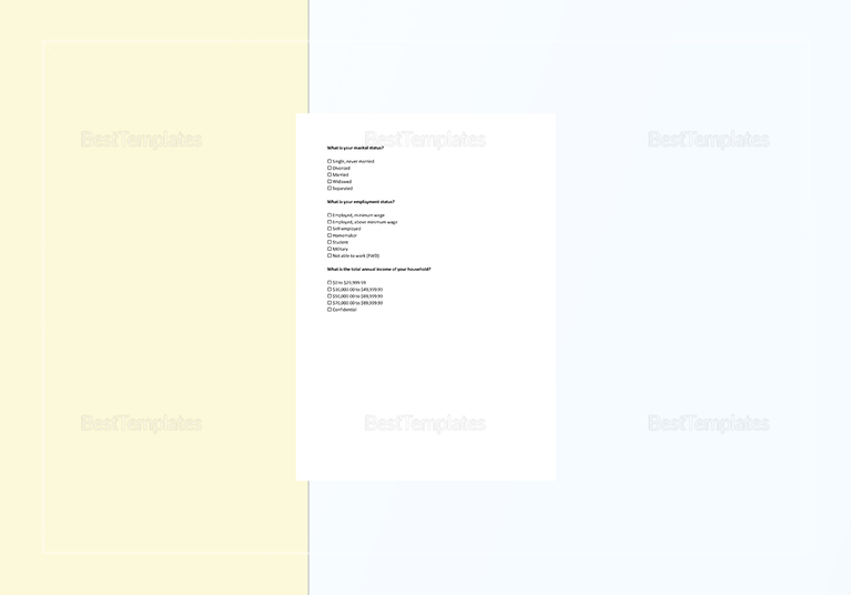 Basic Survey Questionnaire Template in Word, Apple Pages
