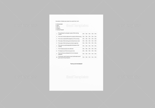Post Training Survey Template in Word, Apple Pages