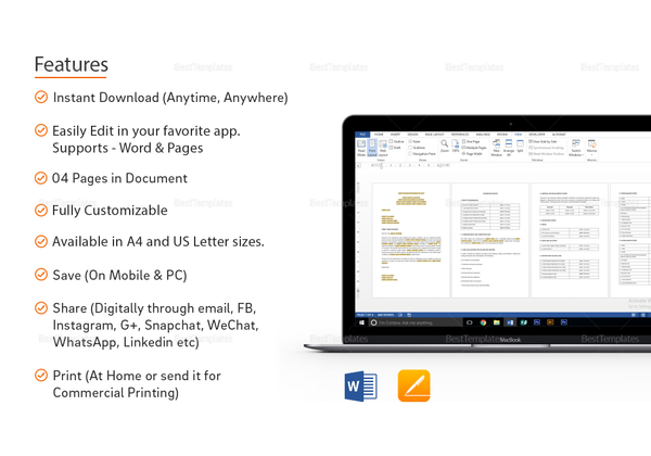 Engineering Report Template in Word, Apple Pages