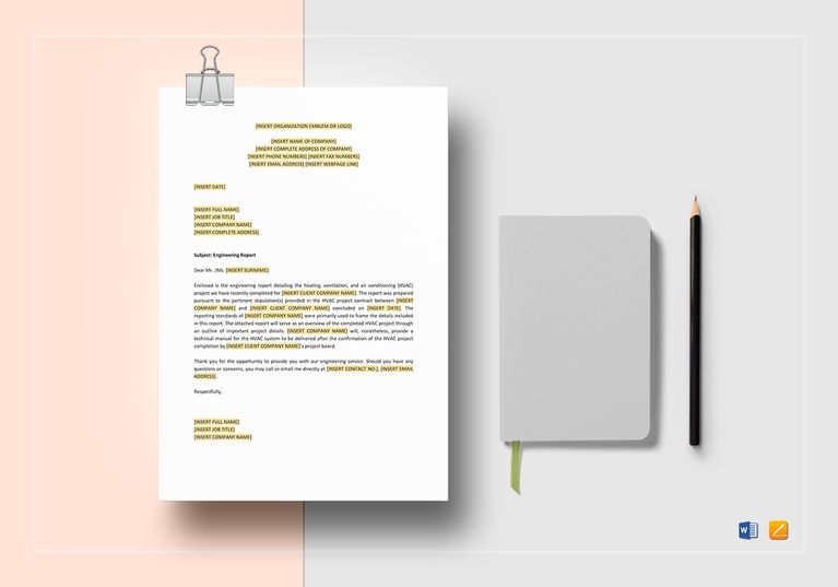 Engineering Report Template in Word, Apple Pages