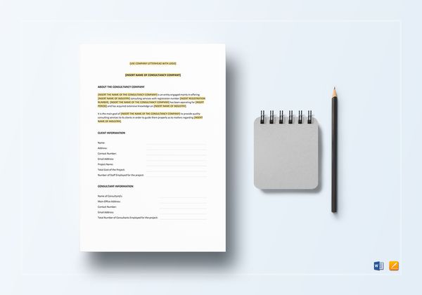 Consultancy Services Quotation Template in Word, Apple Pages