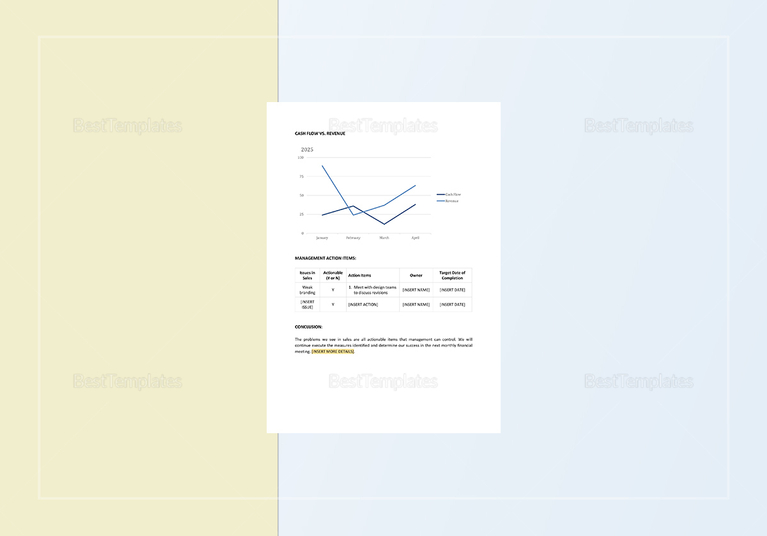 Monthly Financial Management Report Template in Word, Apple Pages