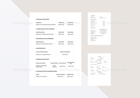 Construction Project Report Template in Word, Apple Pages