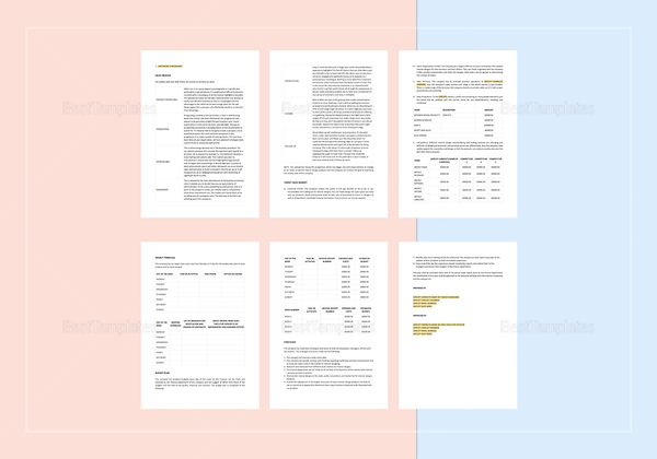 Weekly Sales Plan Template in Word, Apple Pages