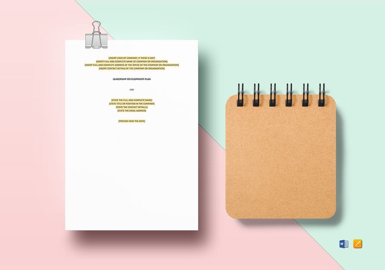 Leadership Development Plan Template in Word, Apple Pages