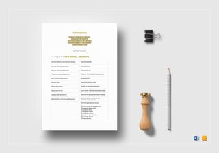 Contract Register Template in Word, Apple Pages