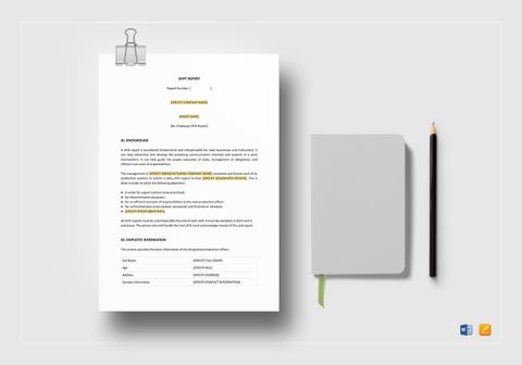 Shift Report Template in Word, Apple Pages