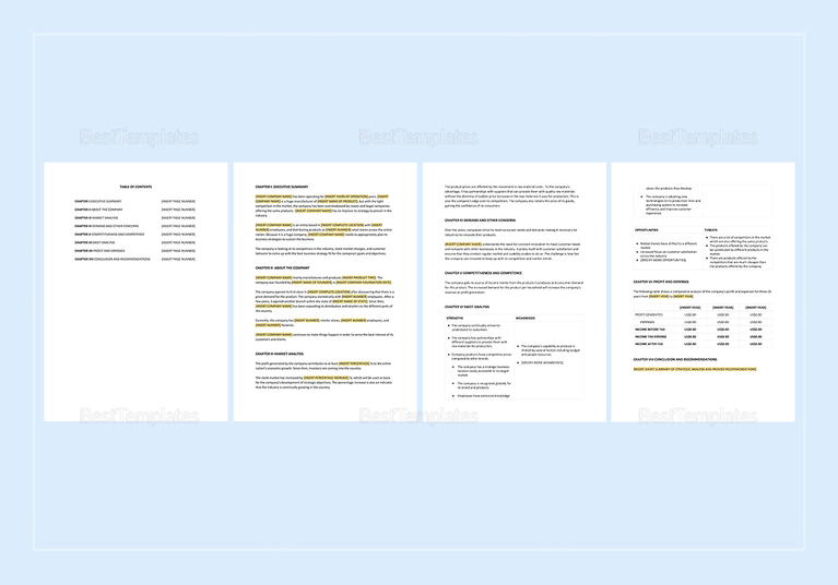 Strategic Analysis Report Template in Word, Apple Pages