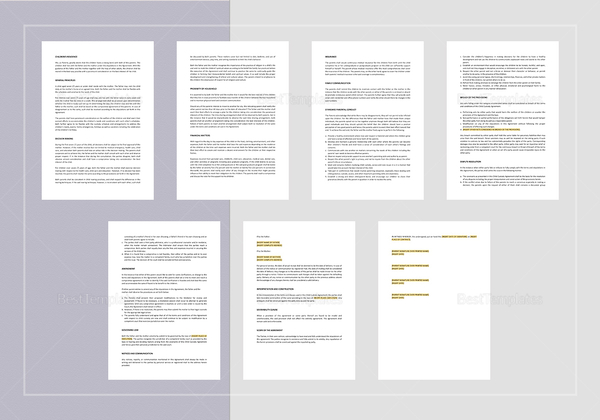 Child Custody Agreement Template in Word, Apple Pages