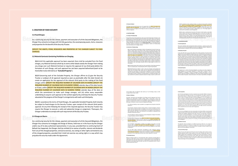 Debenture Short Form Template in Word, Apple Pages