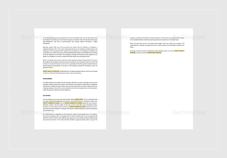 Reminder Memo Template in Word, Apple Pages