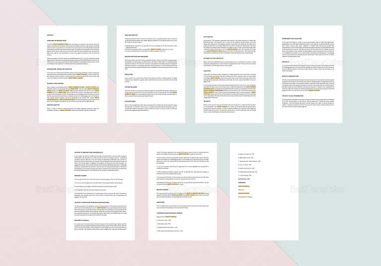 Nursing Research Proposal Template in Word, Apple Pages