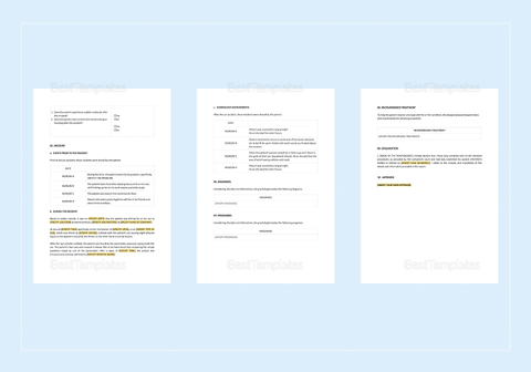 Psychological Report Template in Word, Apple Pages