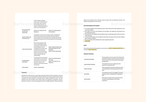 Land Sale Proposal Template in Word, Apple Pages