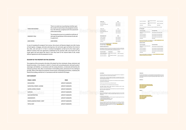 Land Sale Proposal Template in Word, Apple Pages