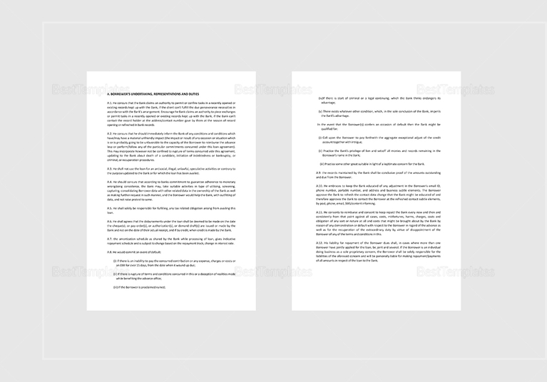 Personal Loan Agreement Template in Word, Apple Pages