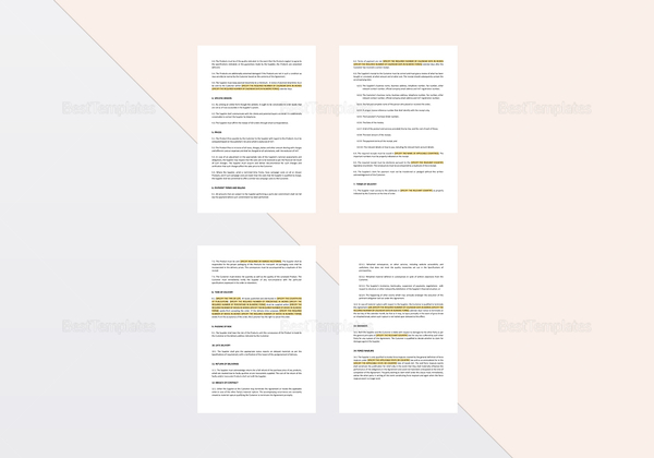 Framework Agreement Template in Word, Apple Pages