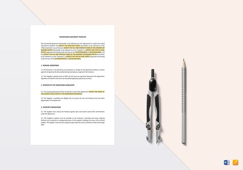 Framework Agreement Template in Word, Apple Pages