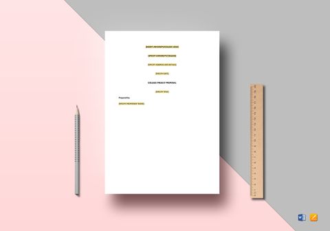 College Project Proposal Template in Word, Apple Pages