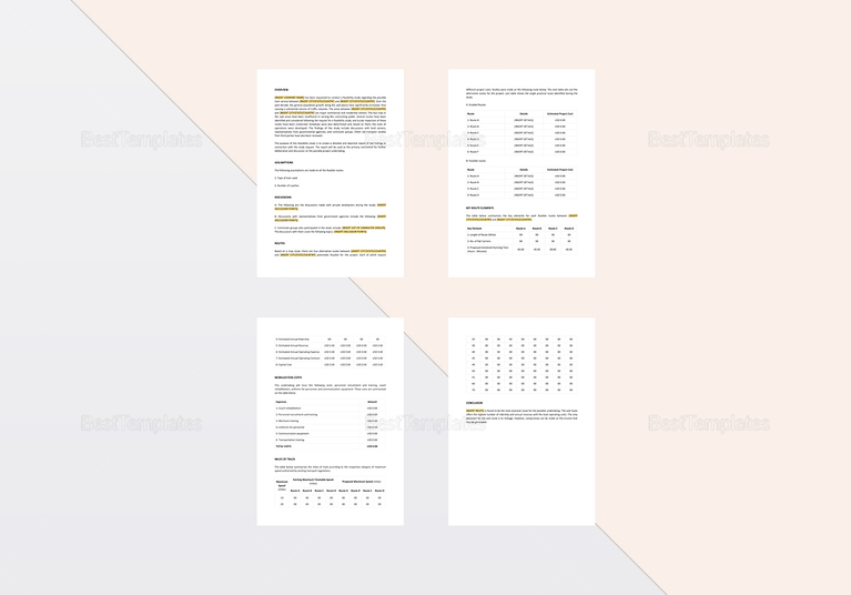 Feasibility Report Template in Word, Apple Pages