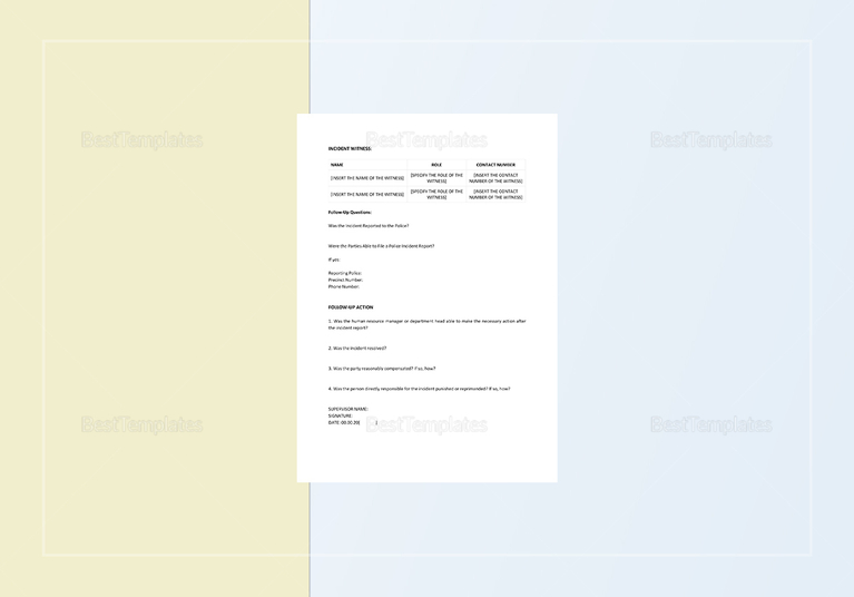 Incident After Action Report Template in Word, Apple Pages