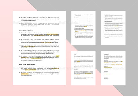 Private Event Contract Template in Word, Apple Pages