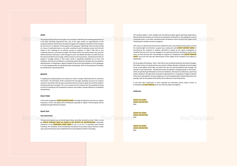 Policy Proposal Template in Word, Apple Pages