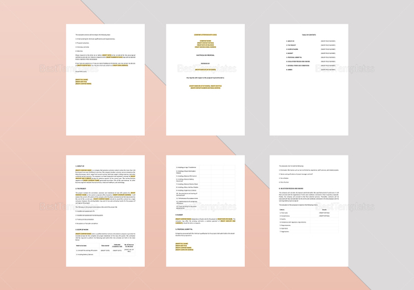 Electrical Bid Proposal Template in Word, Apple Pages