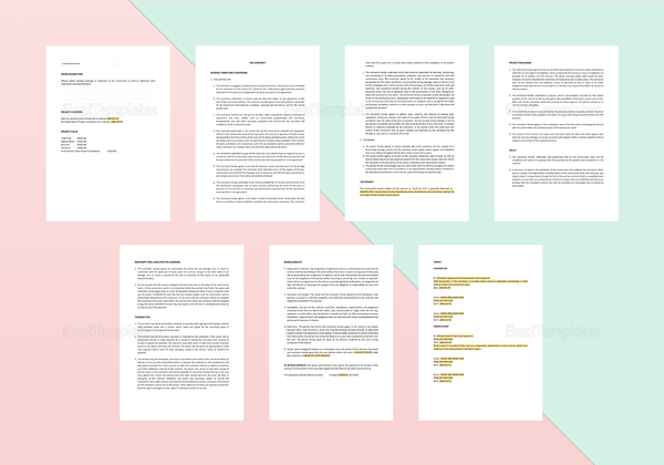 Project Contract Template in Word, Apple Pages