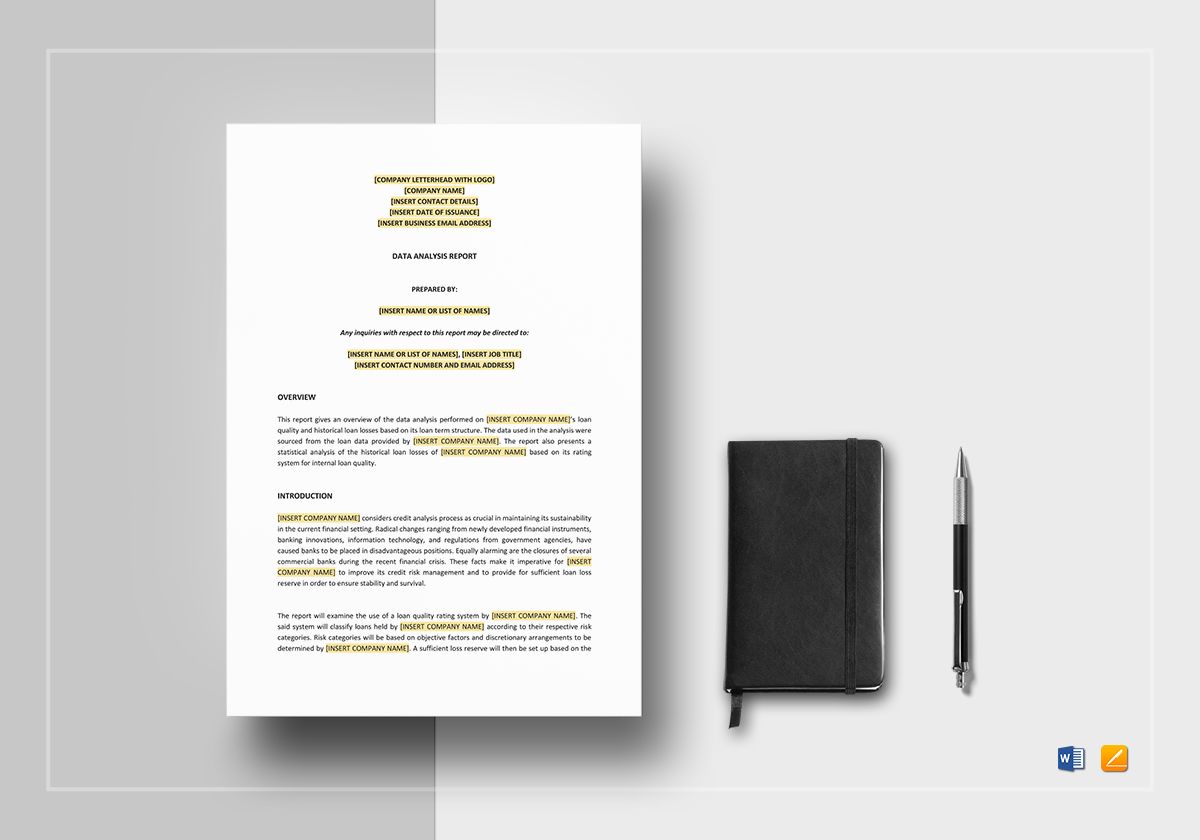 Data Analysis Report Template In Word Apple Pages Data Analysis Report Template In Word Apple Pages