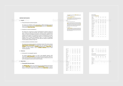 Marketing Situation Analysis Template in Word, Apple Pages