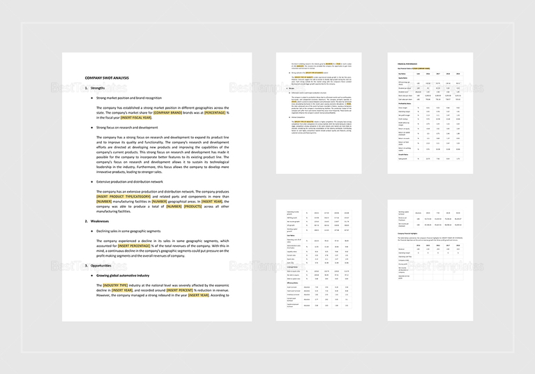 Marketing Situation Analysis Template in Word, Apple Pages