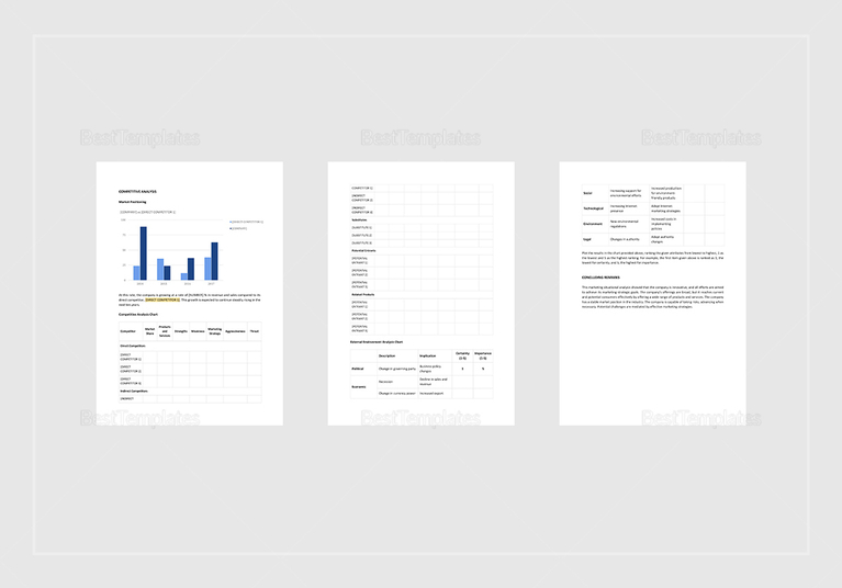 Marketing Situation Analysis Template in Word, Apple Pages