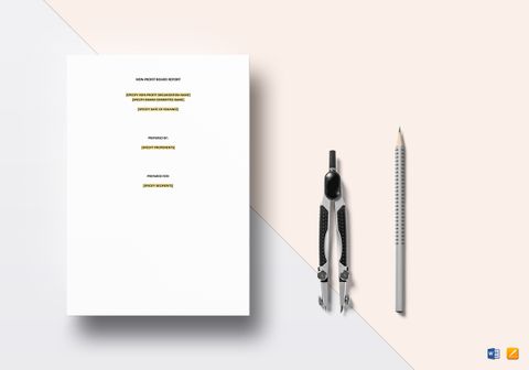 Non Profit Board Report Template in Word, Apple Pages