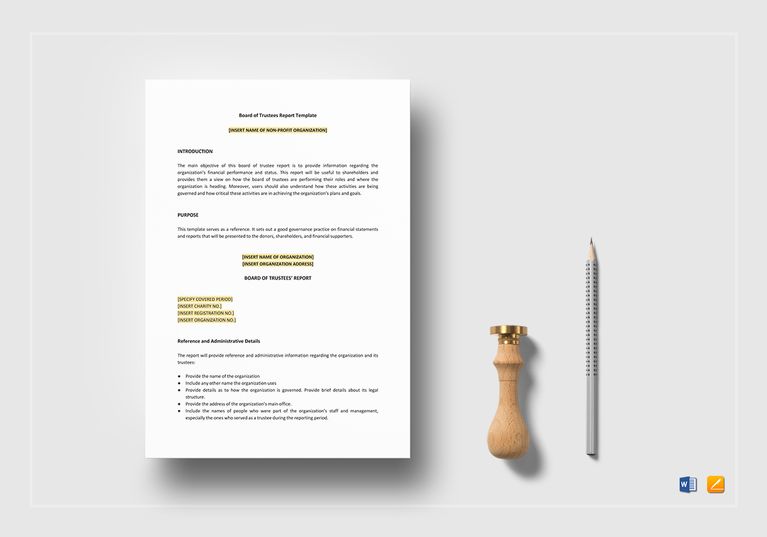 Board of Trustees Report Template in Word, Apple Pages