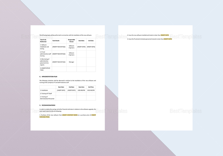 Case Report Template in Word, Apple Pages