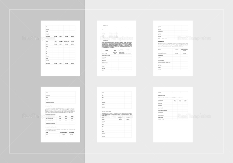 Sports Bar Business Plan Template in Word, Apple Pages