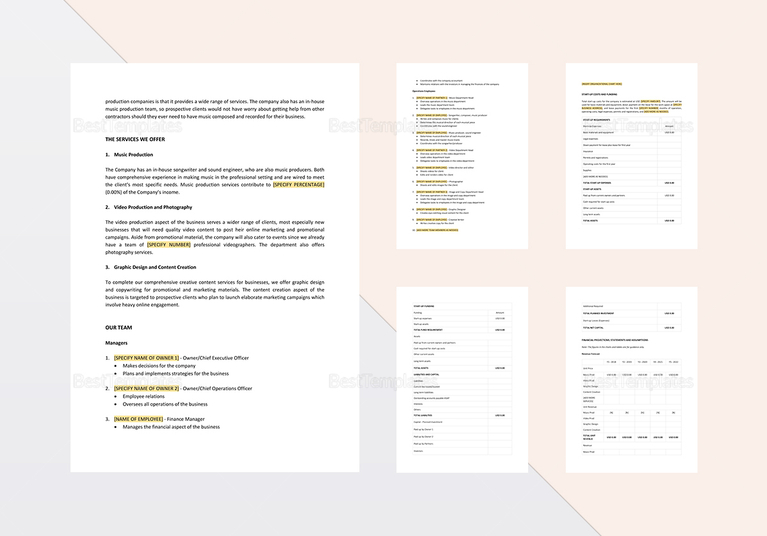Business Investment Plan Template in Word, Apple Pages