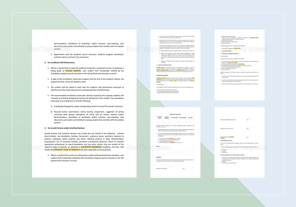 Remediation Plan Template in Word, Apple Pages