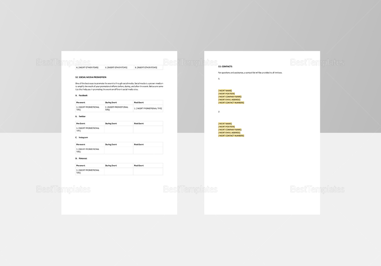 Launch Event Plan Template in Word, Apple Pages