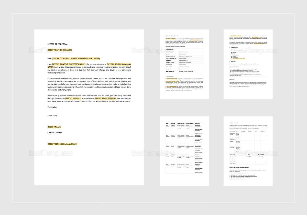Content Writing Proposal Template In Word Apple Pages