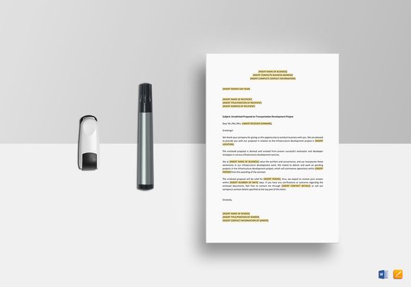 Unsolicited Proposal Template in Word, Apple Pages