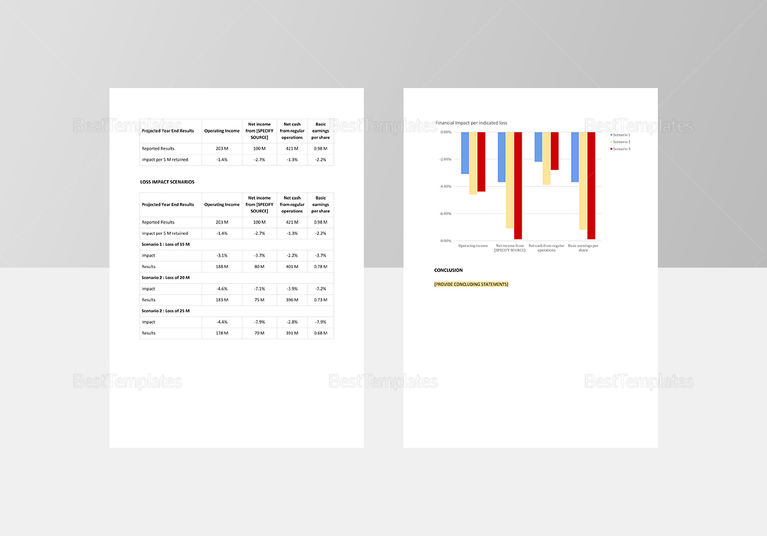 Financial Impact Analysis Template in Word, Apple Pages