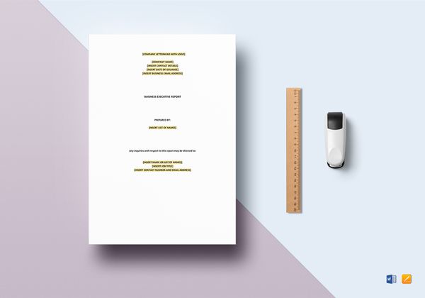 Business Executive Report Template in Word, Apple Pages