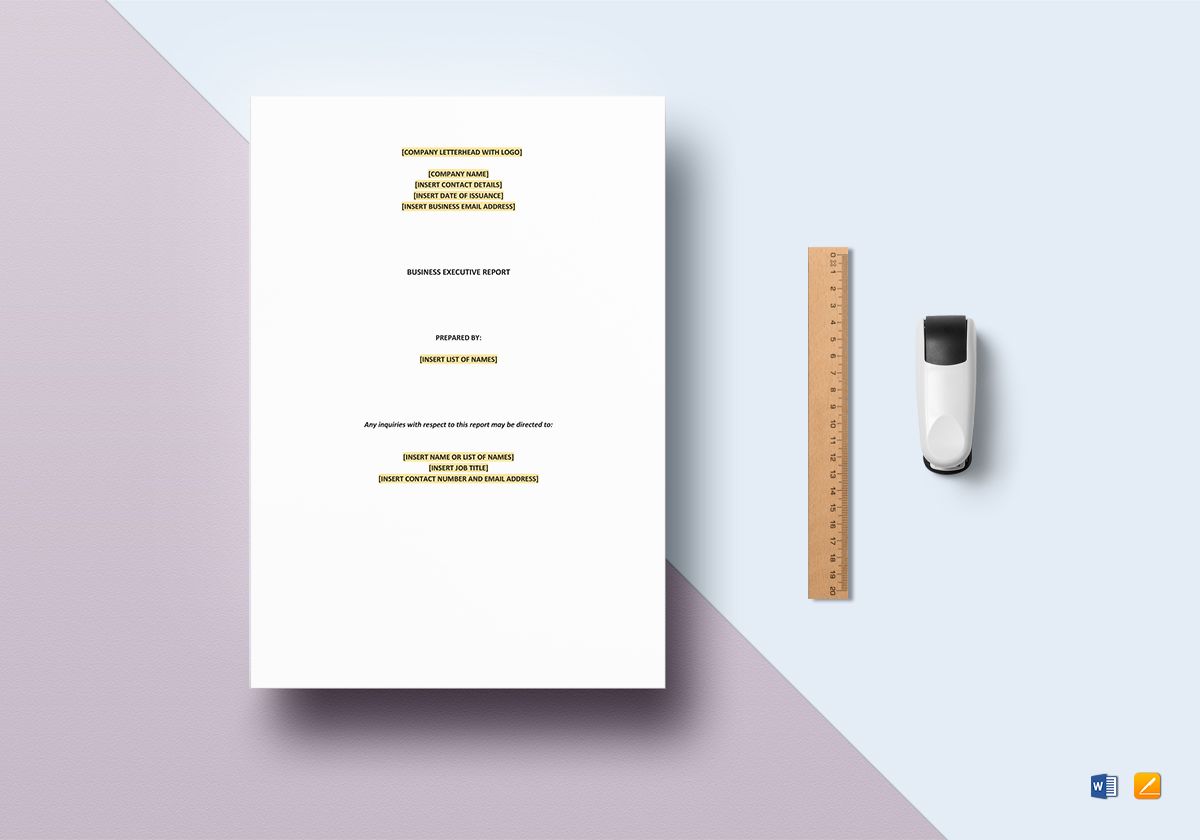Business Executive Report Template in Word, Apple Pages