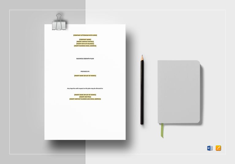 Business Growth Plan Template in Word, Apple Pages