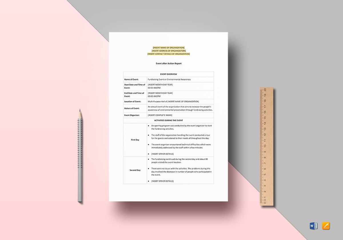 Event After Action Report Template In Word Apple Pages