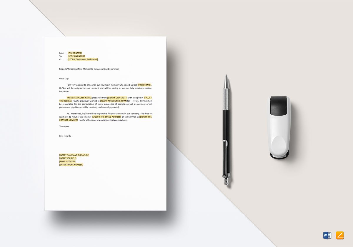 New Employee Introduction To Client Template In Word Apple Pages