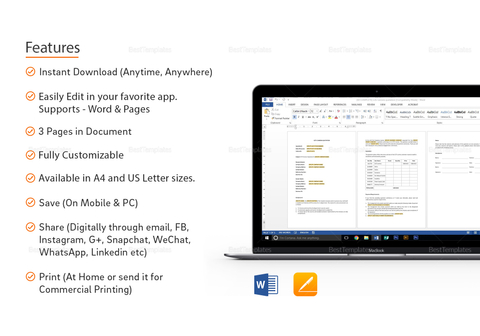 CCTV Camera Quotation Template in Word, Apple Pages