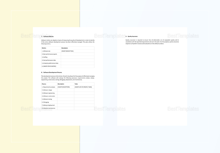 Software Development Plan Template in Word, Apple Pages